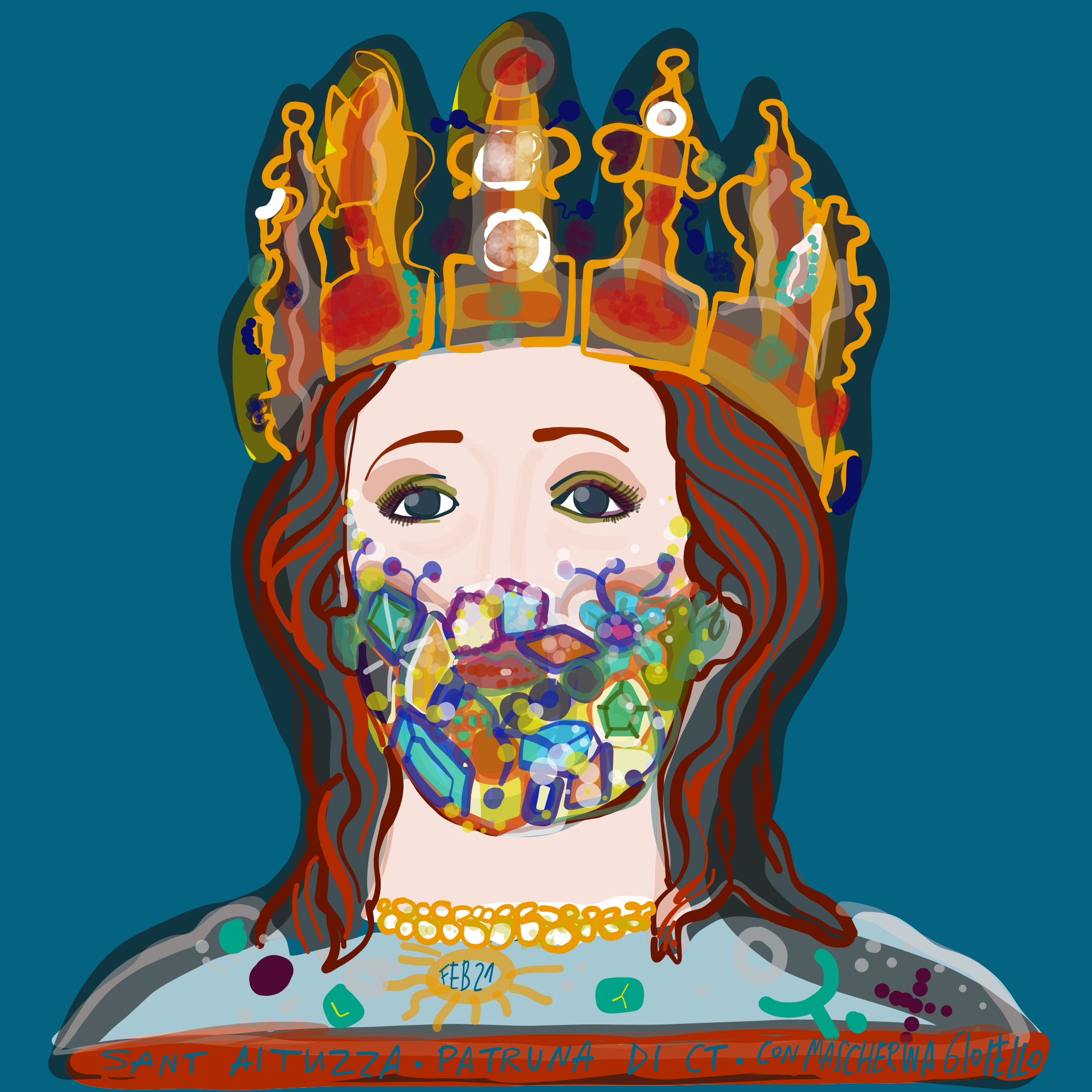 Lydia Giordano racconta Sant'Agata con la mascherina «I suoi occhi sono ...