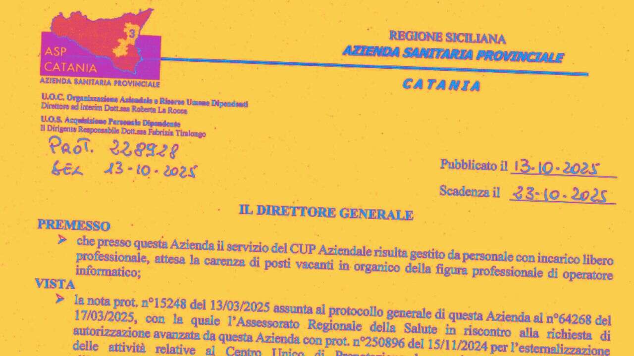 Asp Catania, al Cup né partite Iva né privati: avviso per i nuovi posti