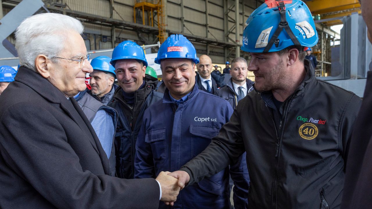 Mattarella in visita alla Fincantieri di Palermo